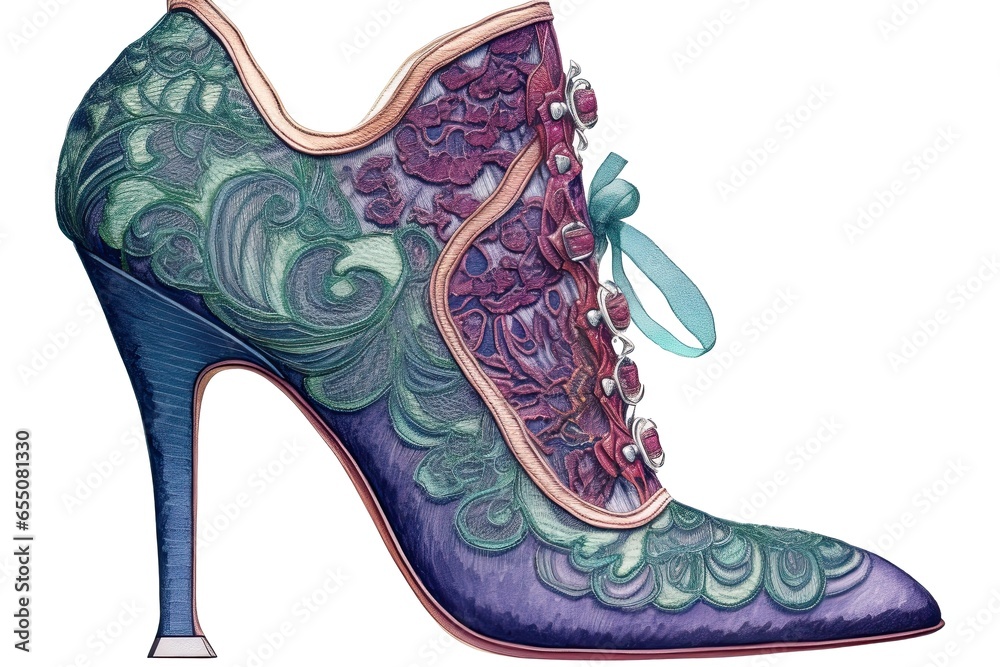 Vintage-inspired Shoe Drawing Collection: Elegant High-Heel Designs ...