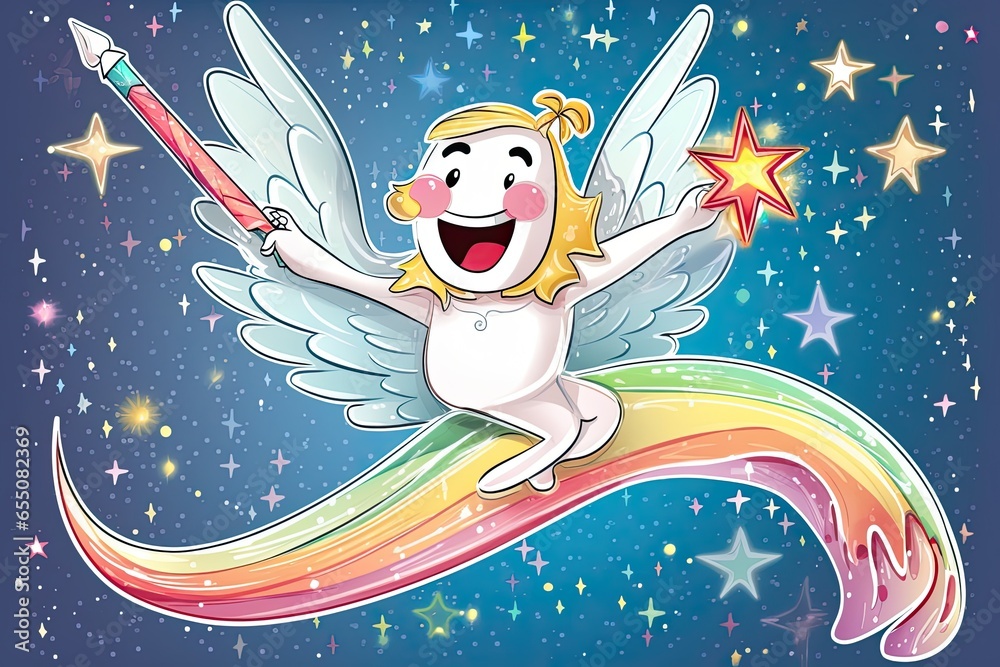 Sparkling Stars and Rainbow Tooth Fairy Delighting with Dental Hygiene ...