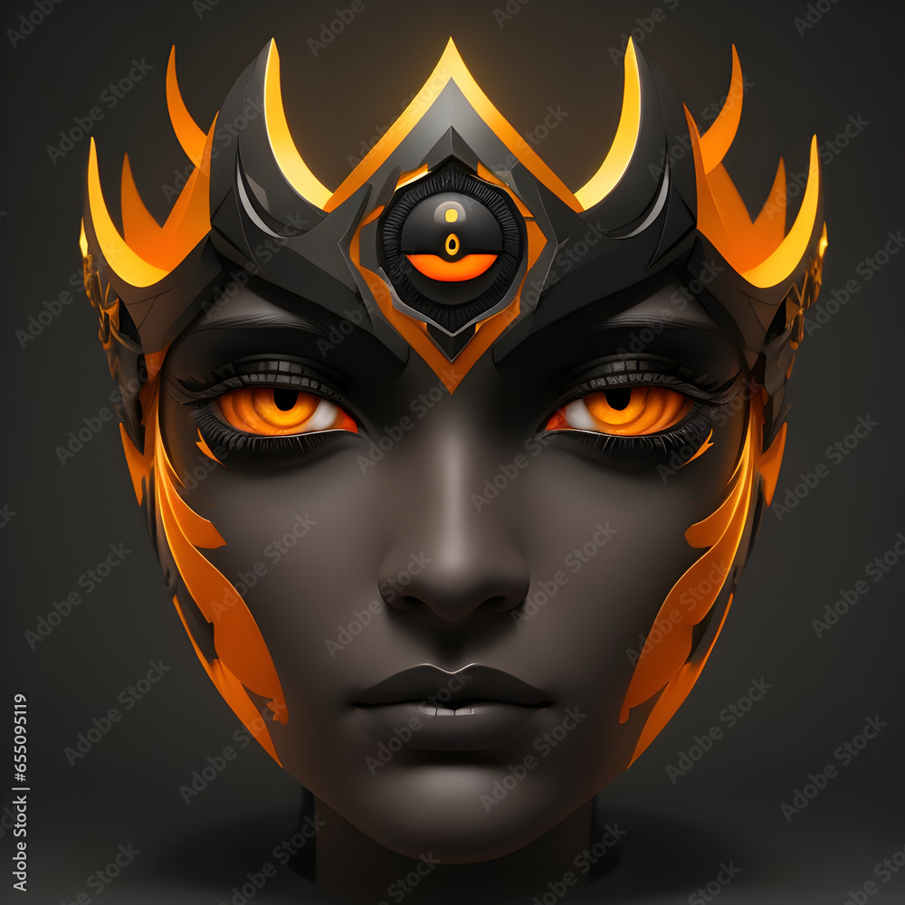 "Egal Icon Vector 3D: A captivating design featuring a girl's face ...