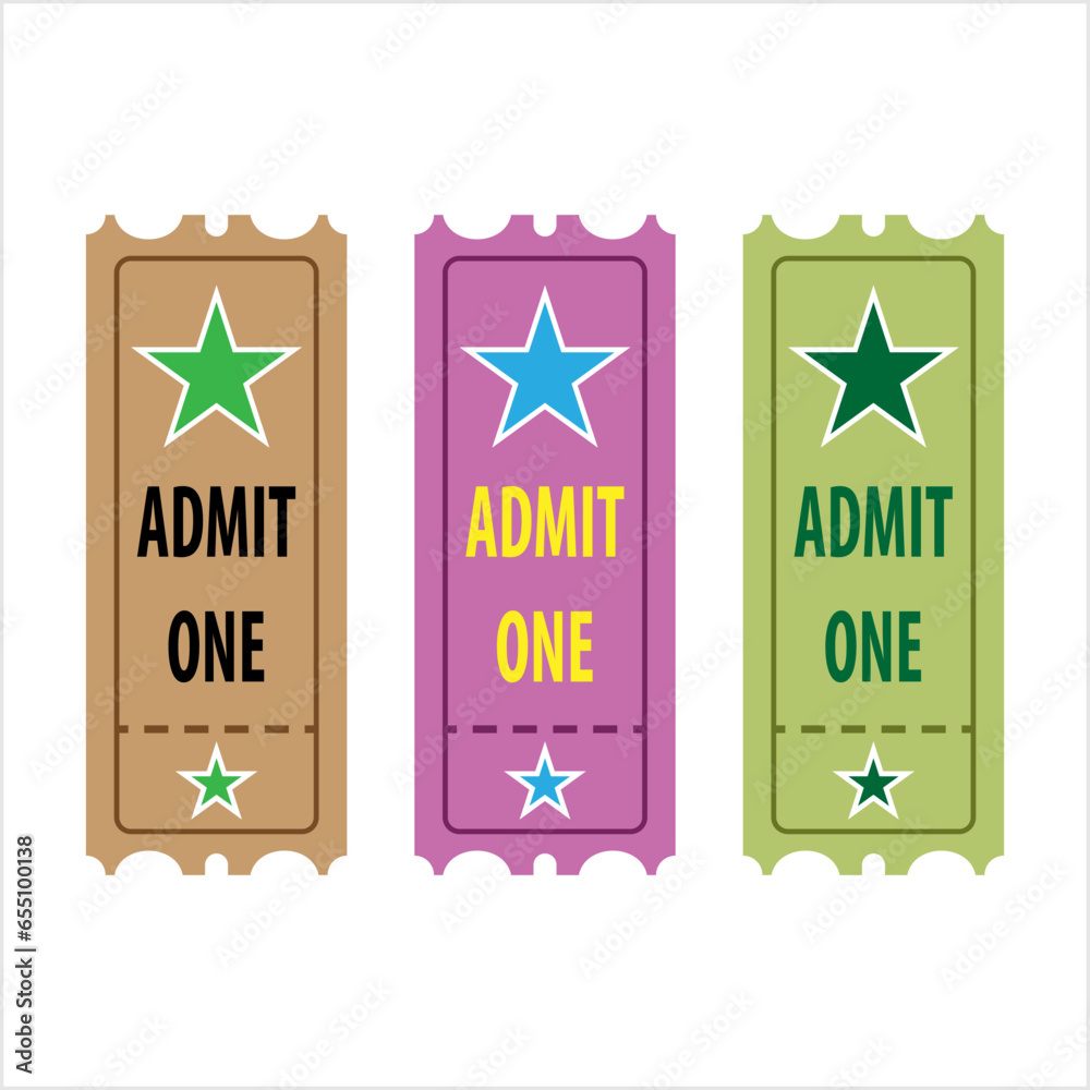 Ticket Icon, Admission Ticket Icon Stock Vector | Adobe Stock