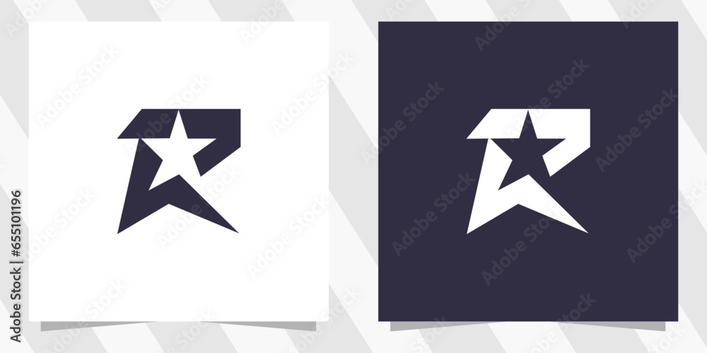 letter r with star logo design Stock Vector | Adobe Stock