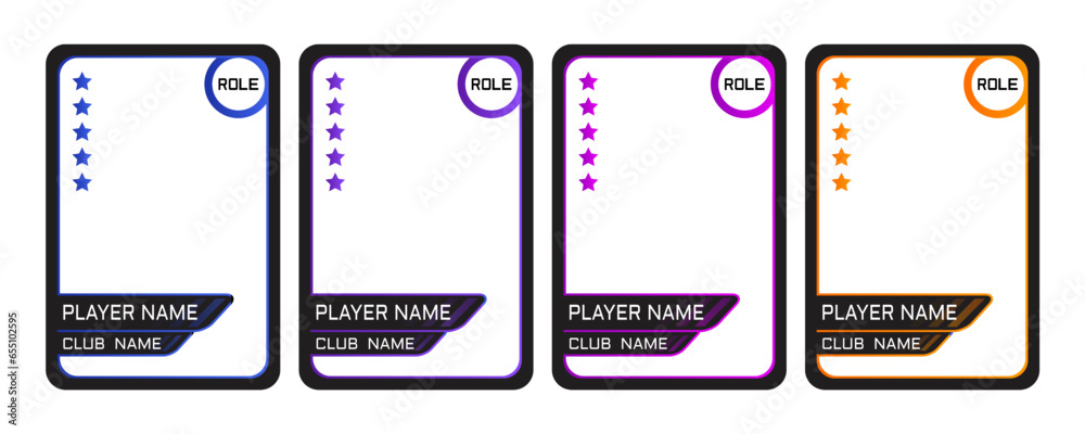 two color gradient border card for game, temolate card for game player ...