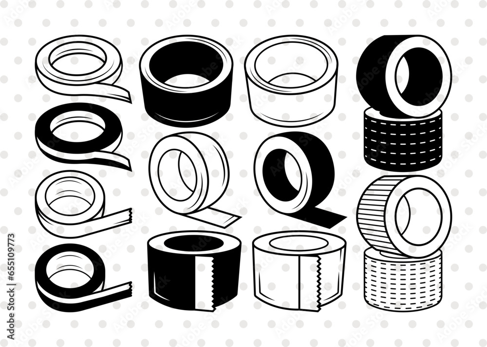 Packing Tape SVG, Tape Silhouette, Paper Packing Tape Svg, Packing Tape ...