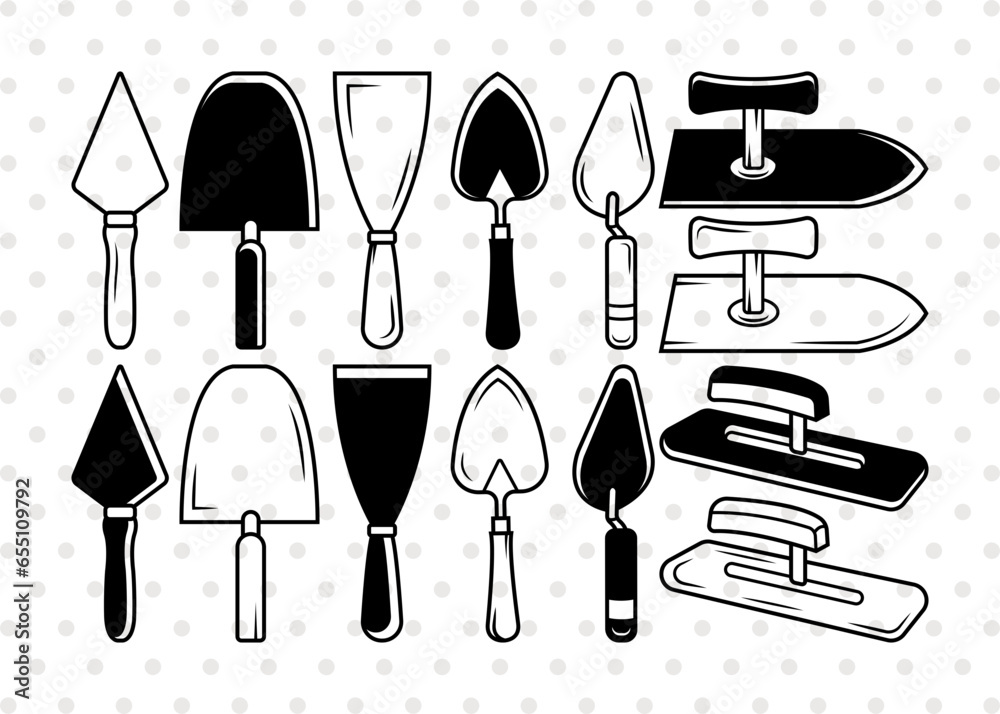Trowel SVG, Trowel Silhouette, Bricklaying Trowel Svg, Cement Trowel ...