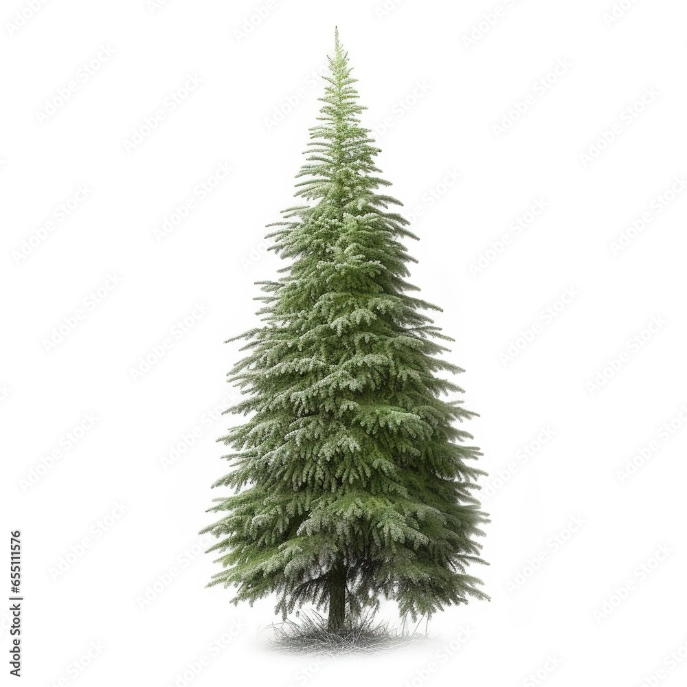 Tree isolated on white background. single Conifer tree isolated on ...