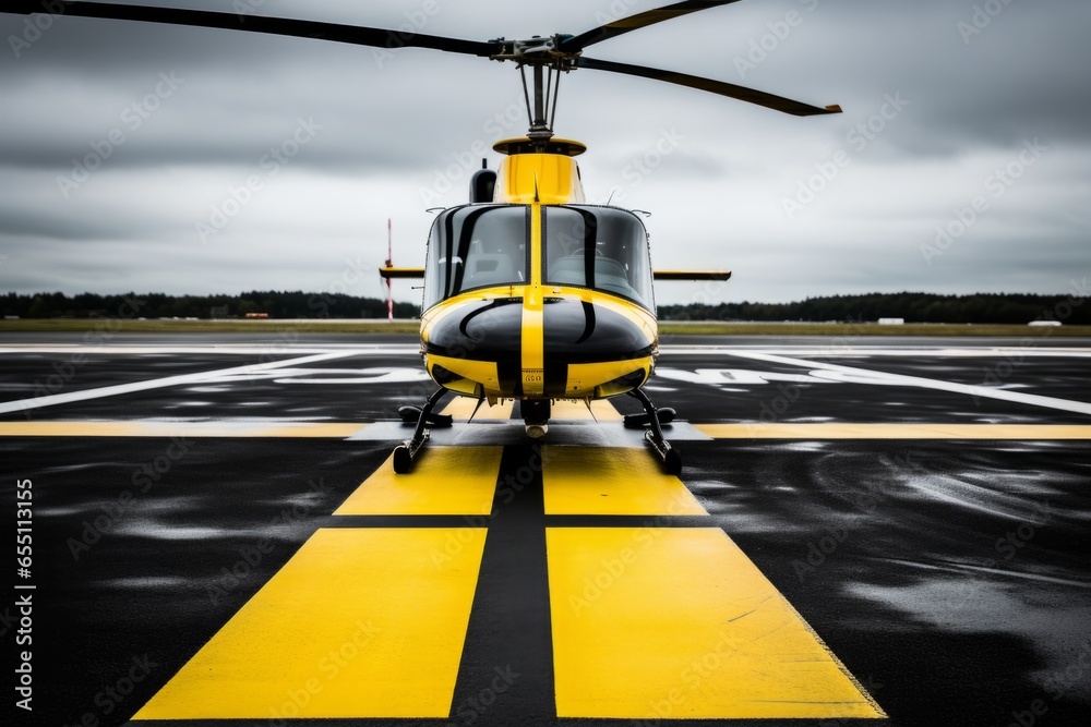 Luxury luxurious business helicopter private heli chopper on landing ...