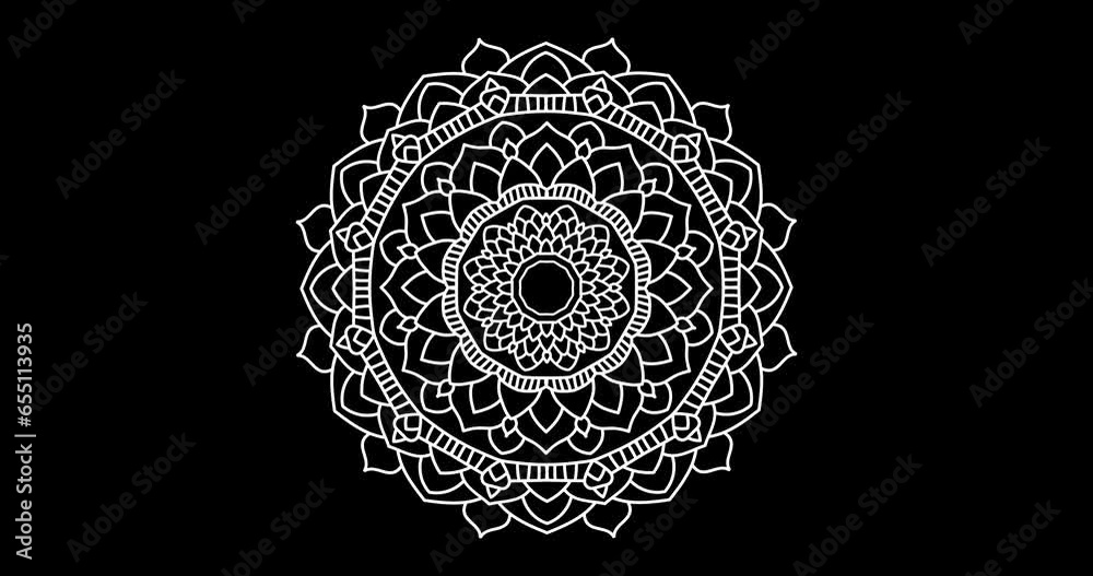 Mandala ornamental background luxury animation. Decorative frame in ...