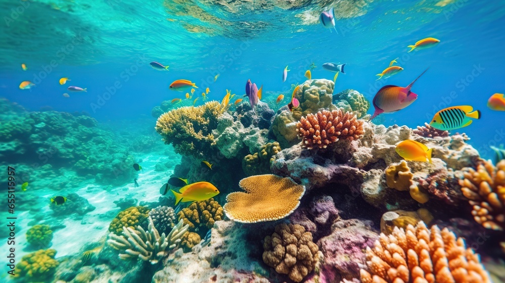 Coral Reef Background Without Fish