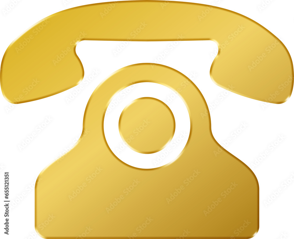 3D Gold Landline Icon Stock Illustration | Adobe Stock