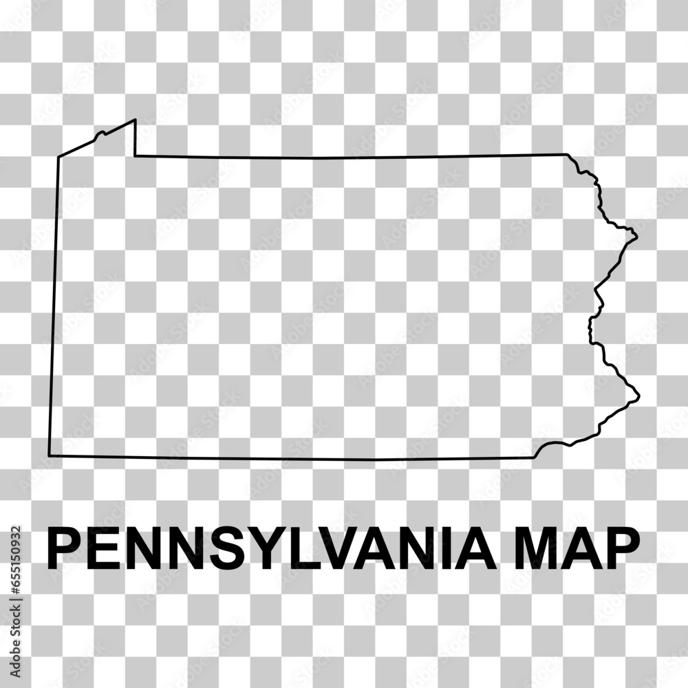 Pennsylvania map shape, united states of america. Flat concept icon ...