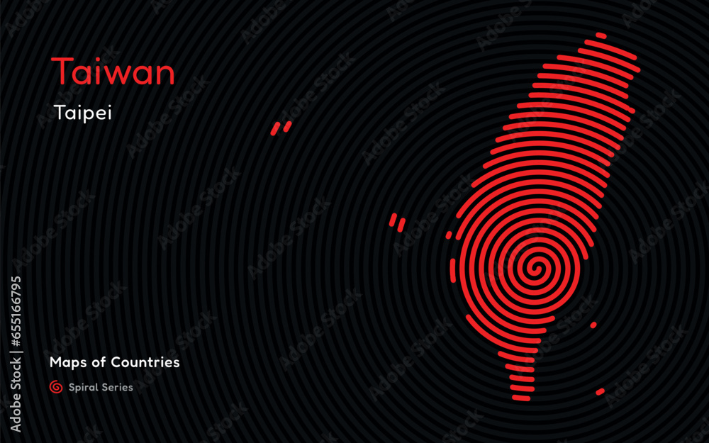 Creative map of Taiwan. Political map. Taipei. Capital. World Countries ...