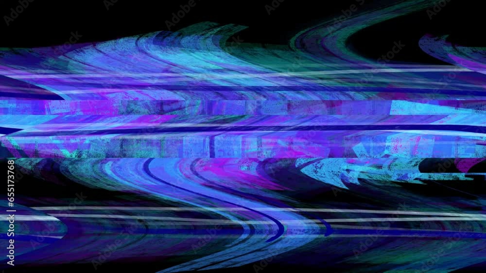 Purple Glitch effect on a black screen. The effect of malfunction and ...