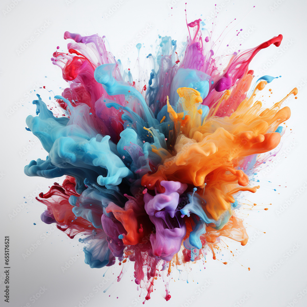 Colorful blast texture effect on white background, water color backdrop ...