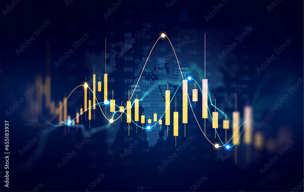 Analysis finance graph and market chart investment. Business ...