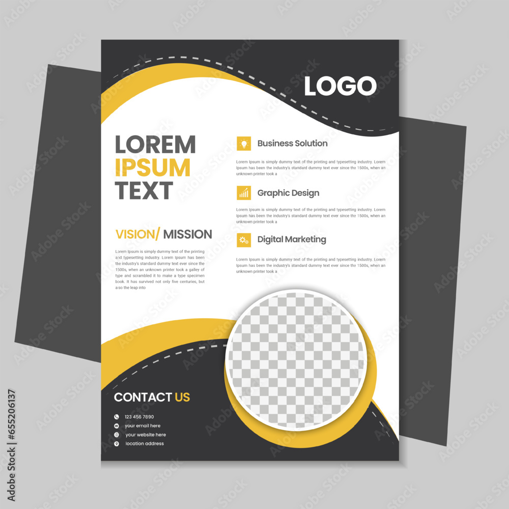 A4 business flyer template design, corporate brochure, marketing flyer ...