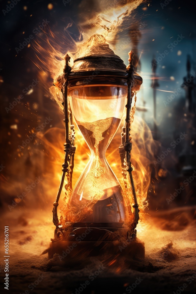 hourglass time concept. deadline, the end. ending time. ending in ...