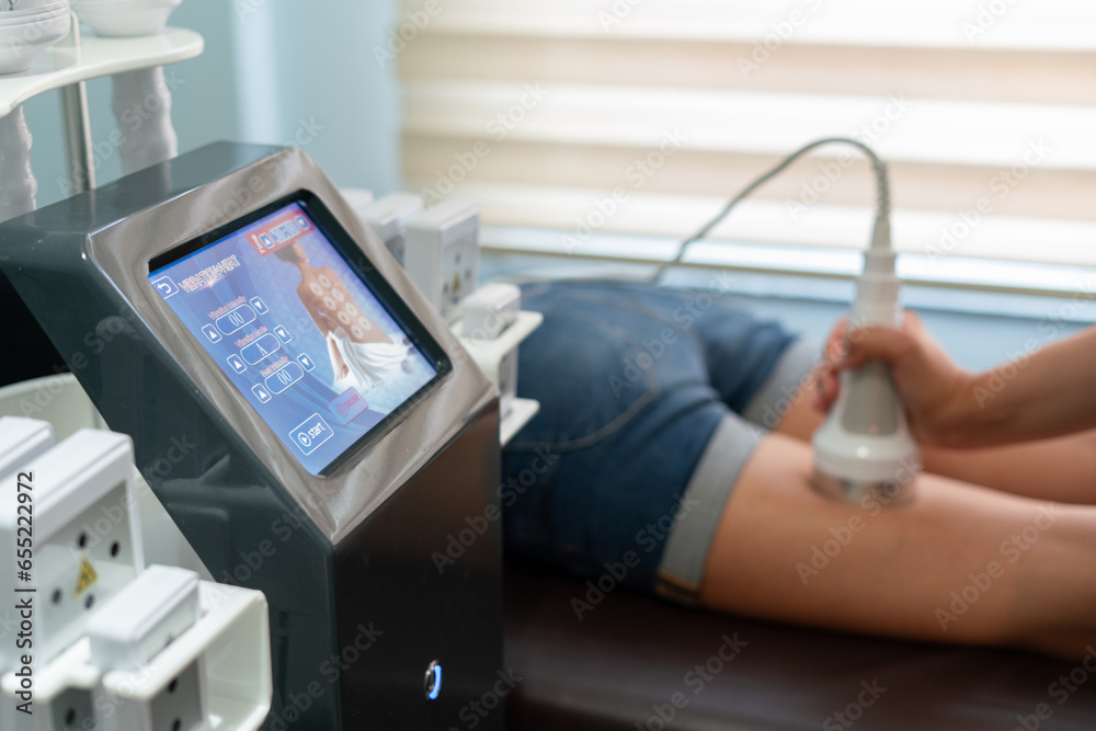 Cavitation of human body in cosmetology, set. Ultrasonic cavitation fat ...