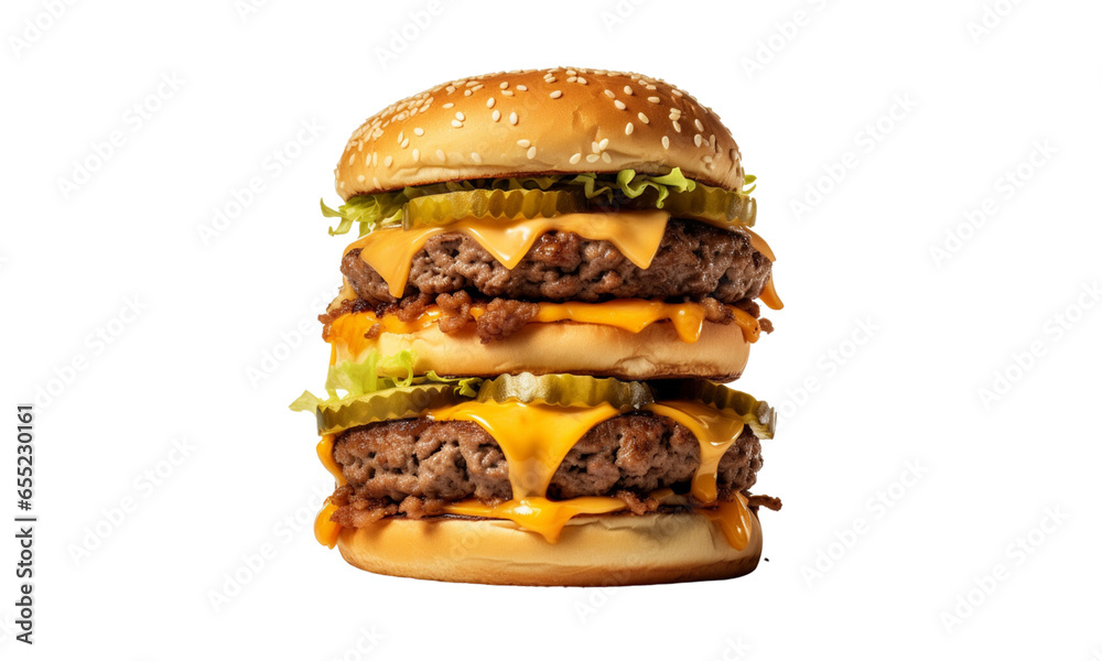 fast food Double Cheeseburger with Vegetables Stock Illustration ...