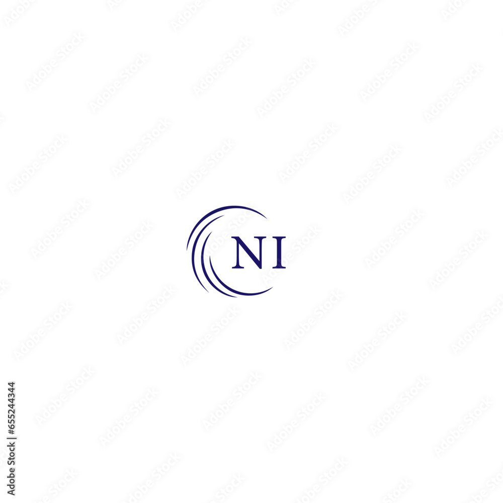 NI logo. N I design. White NI letter. NI, N I letter logo design ...