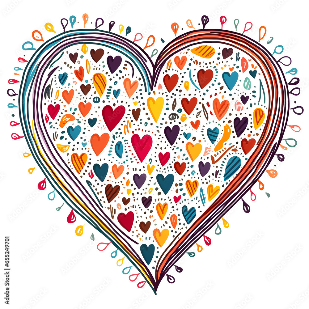 Clipart of doodle heart, valentine's day clipart, transparent ...