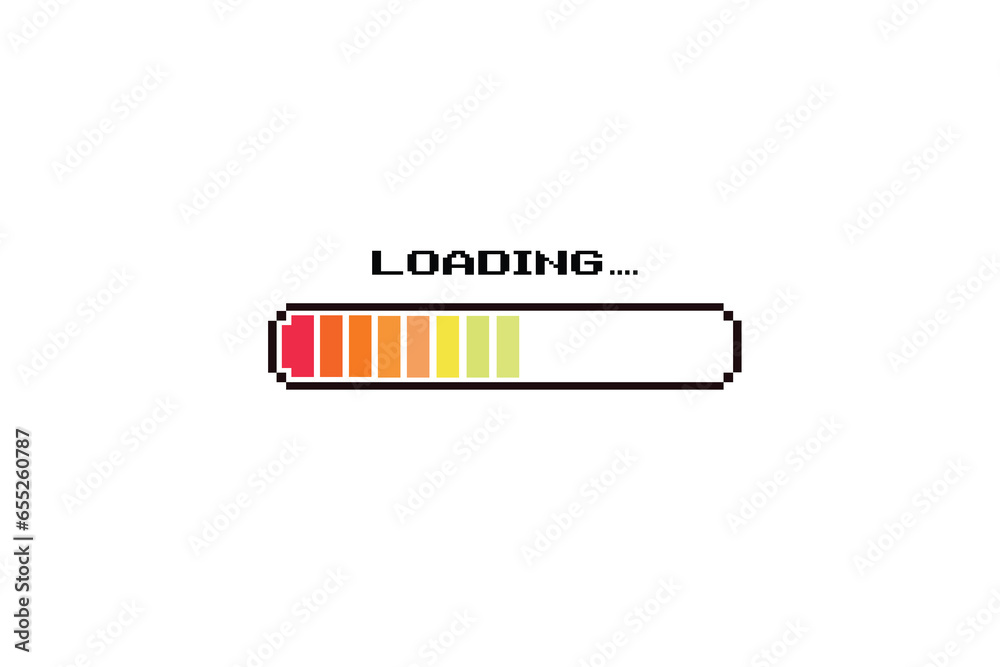 Pixel art 8-bit loading bar concept. on white background. Stock-Vektorgrafik | Adobe Stock