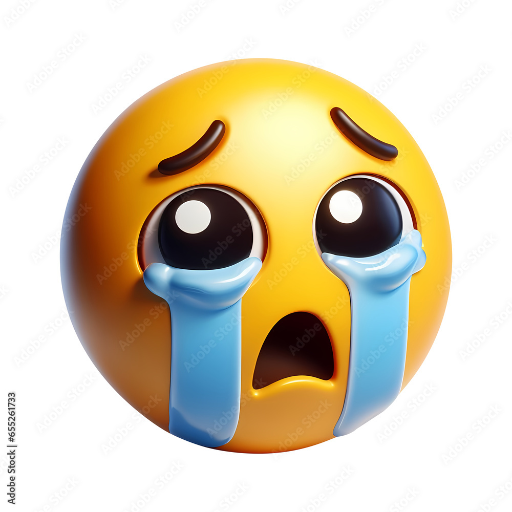 3d crying emoji icon. Realistic 3d high quality isolated render Stock ...