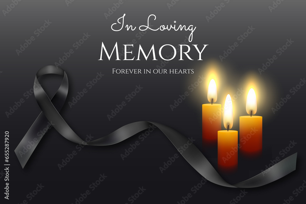 In loving memory template for the loved ones , illustrated background ...
