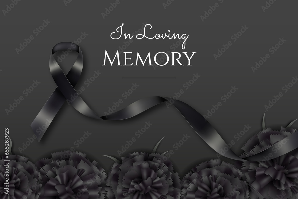 In loving memory template for the loved ones , illustrated background ...
