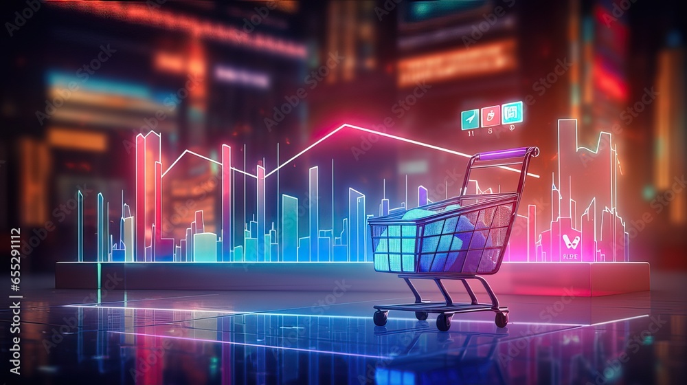 E-commerce Metrics Futuristic Background for Online Retail Analytics ...