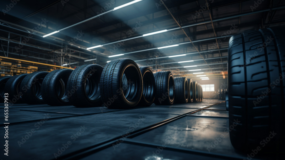 A rubber tire manufacturing plant, producing a wide range of tire types ...