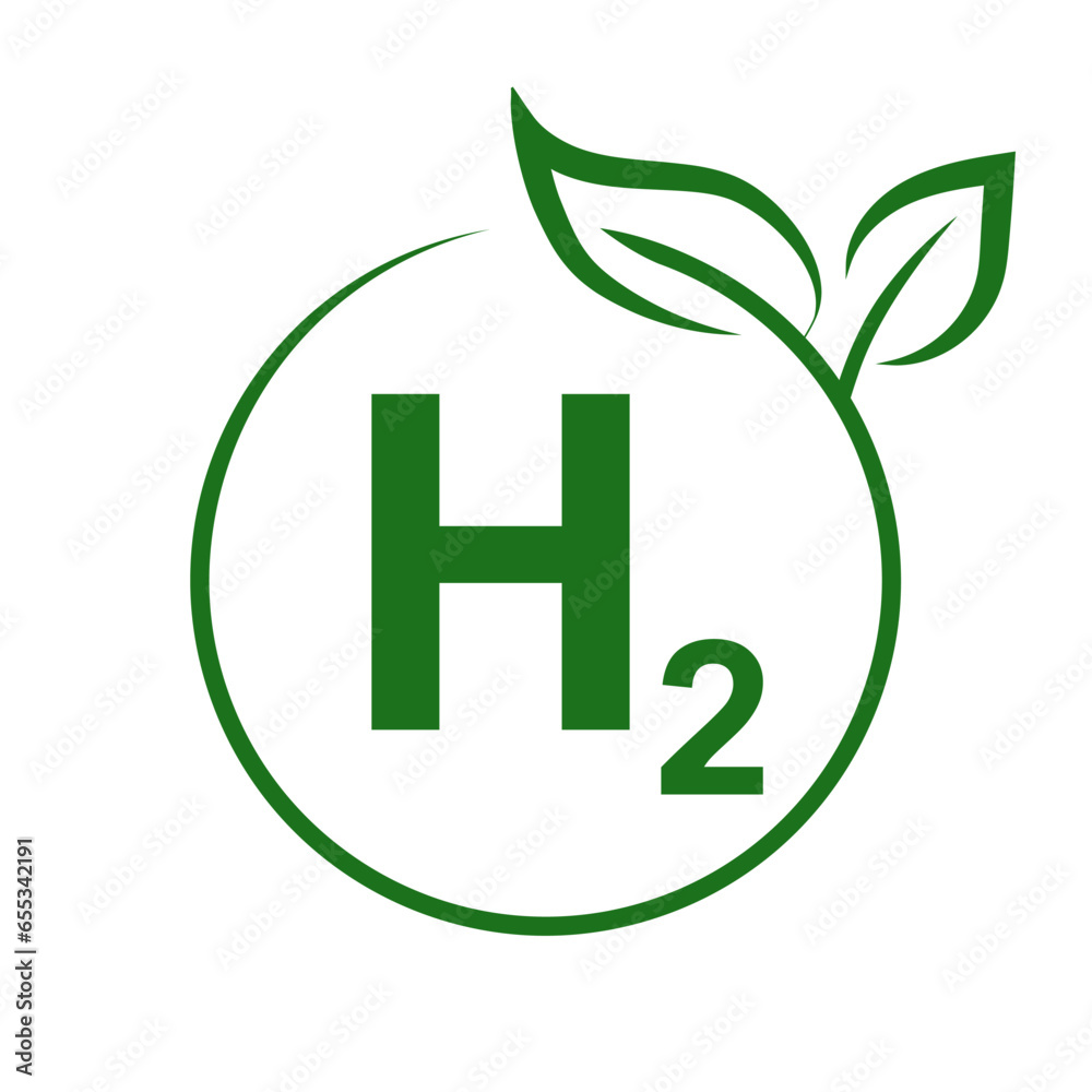 H2 icon is clean hydrogen energy for sustainable environment and ...