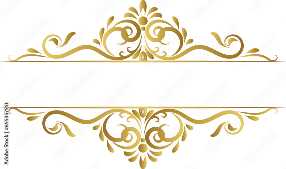 Vector vintage royal title border or text frame ornament elements ...