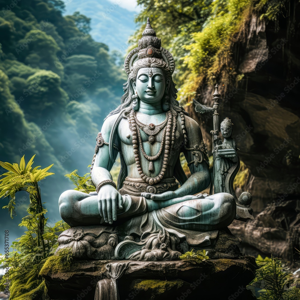 Statue of Lord Shiva, a Hindu god of creation, preservation, and ...