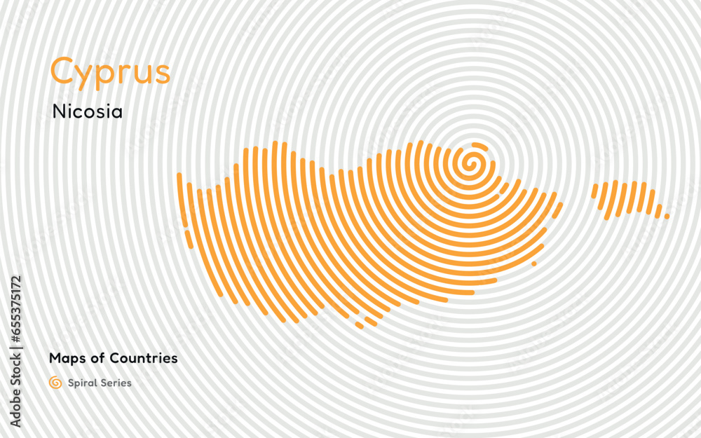 Creative map of Cyprus. Political map. Nicosia. Capital. World ...