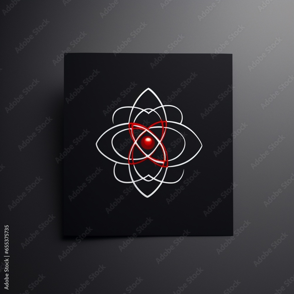Best atom symbol logo design illustration black background image AI ...