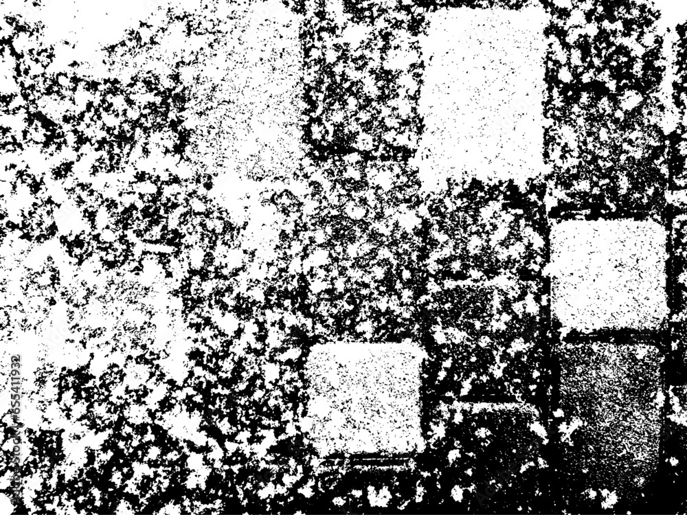 Paving slabs covered with a thin layer of snow, original vector grunge ...
