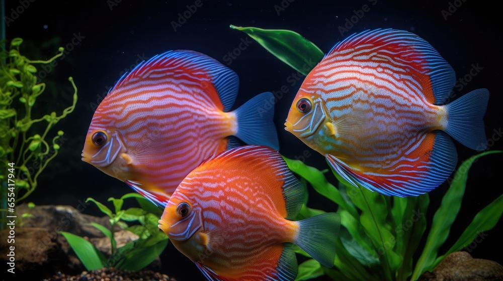 Beauty of discuss fish inside the aquarium Stock Photo | Adobe Stock