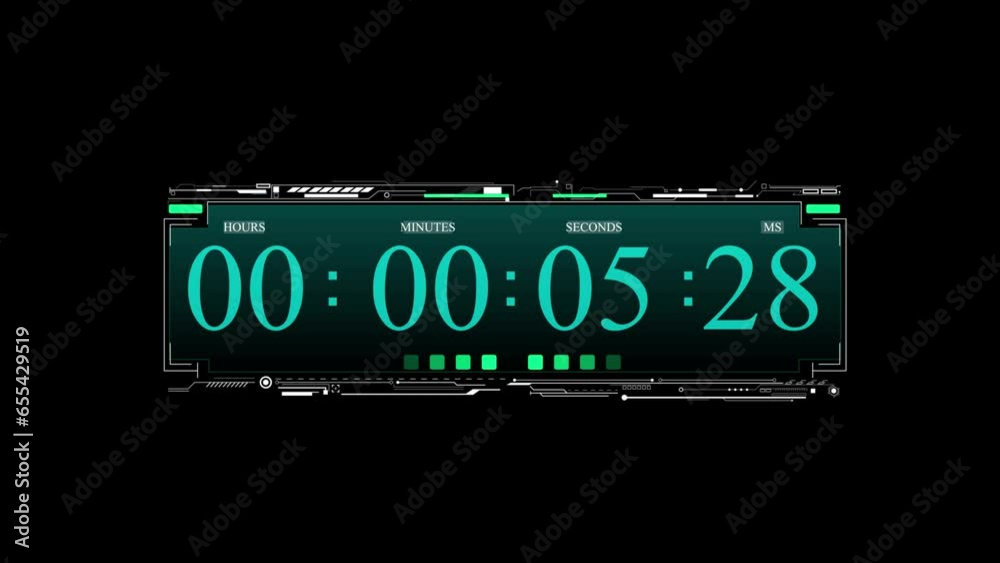 Digital Clock Countdown Timer with LCD Display - Numbers Over a Black Background Stock Video ...
