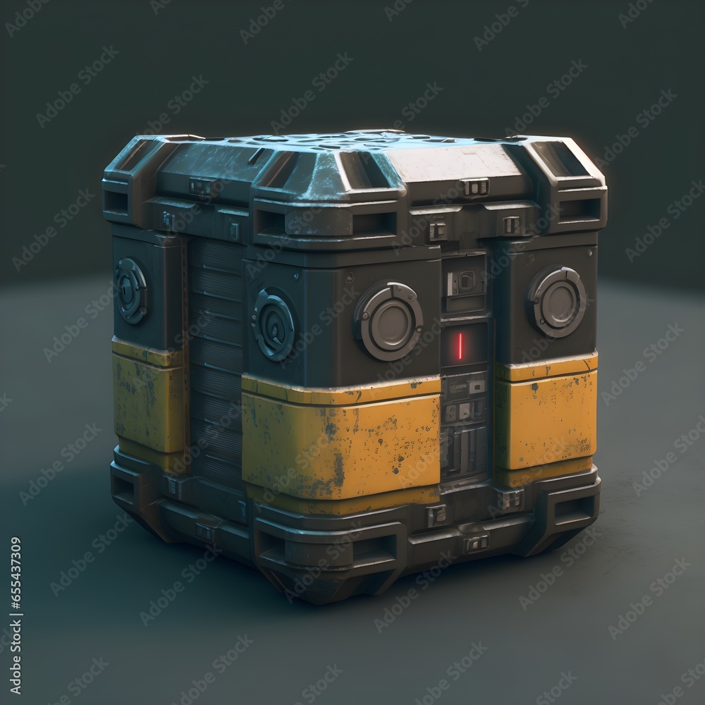 sci fi container photo real 8k octane rtx greeble Stock Illustration ...