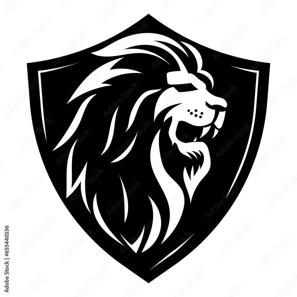 lion shield vector logo Stock Vector | Adobe Stock