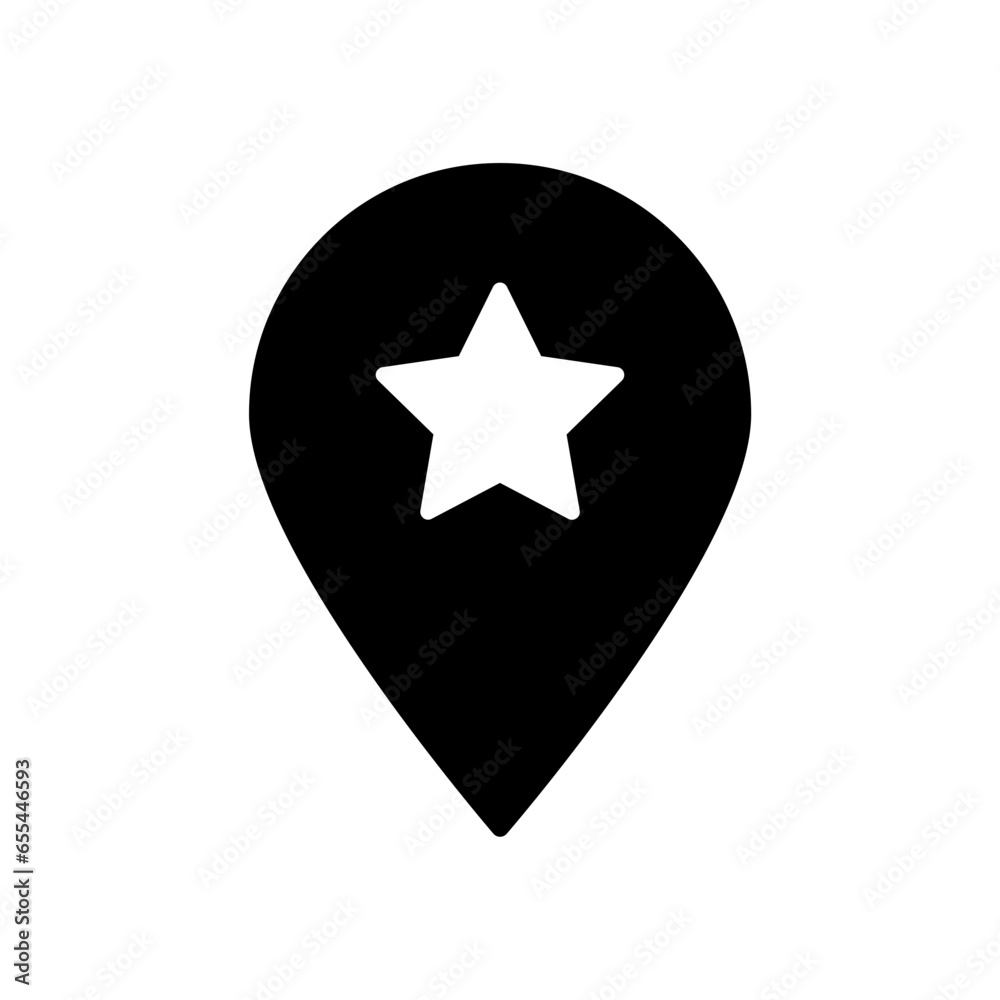 favorite Location star icon set, Map pin place marker. location pointer ...