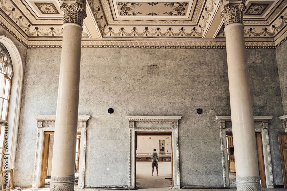 Abandoned soviet spa resort (sanatorium) Shakhter (Miner), in Tskaltubo ...