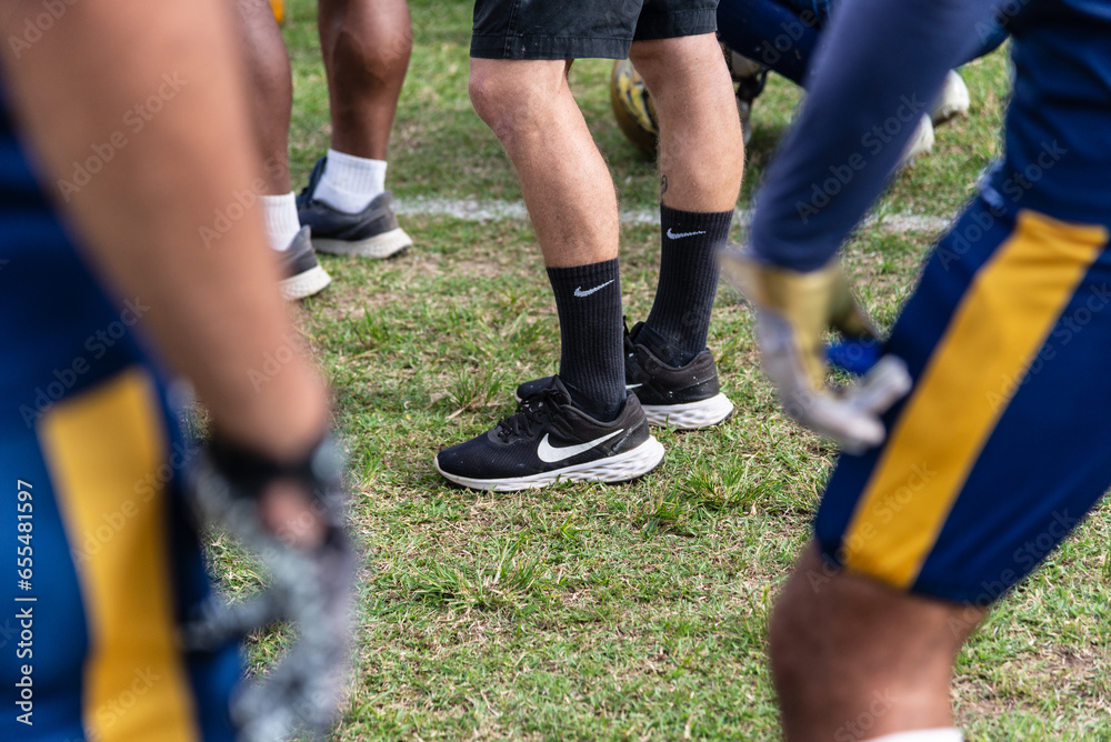 Nike football boots on the feet of football players at the Armando ...