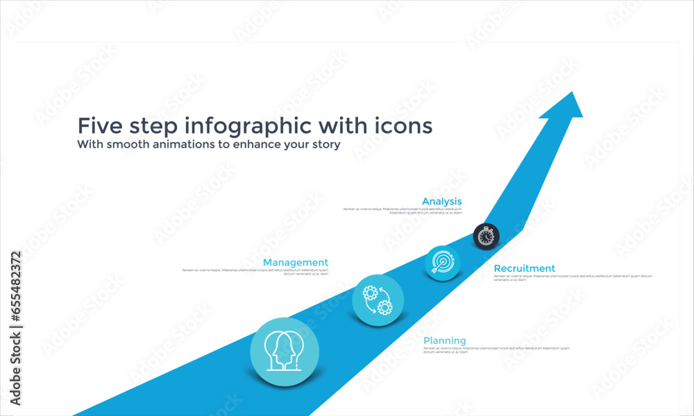 Vetor de Modern vector flat illustration. Line infographic numbers ...