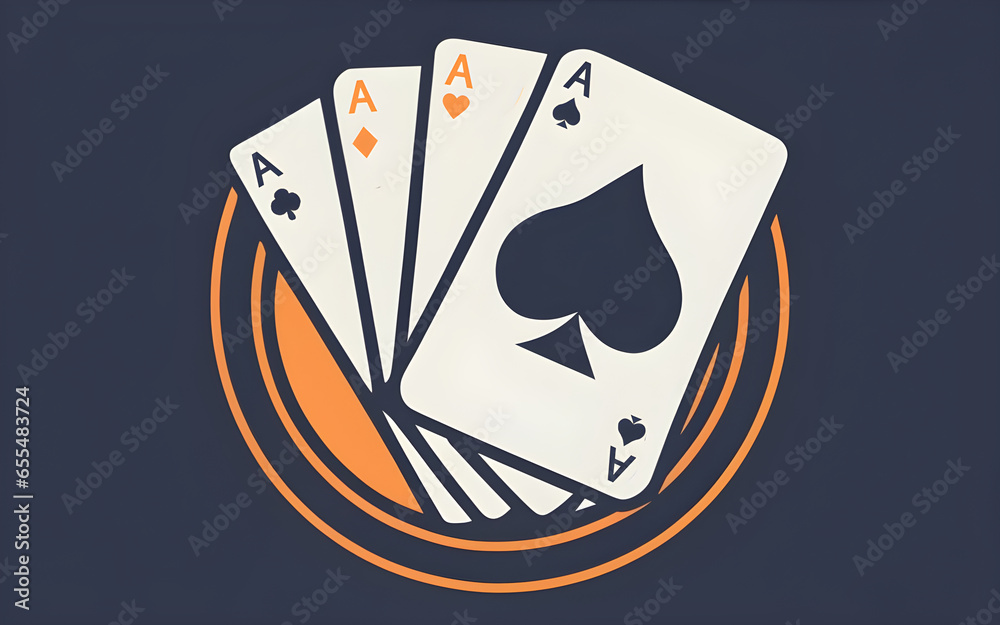 ace hand cards logo vector symbol Stock Illustration | Adobe Stock