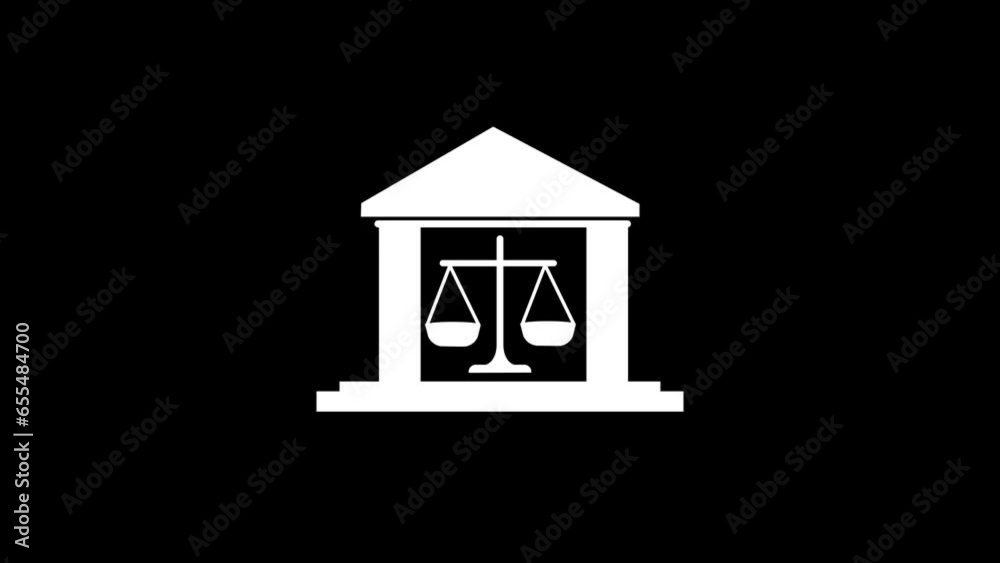 Court icon Courthouse Symbol of law and justice, Lawyer and Legal ...