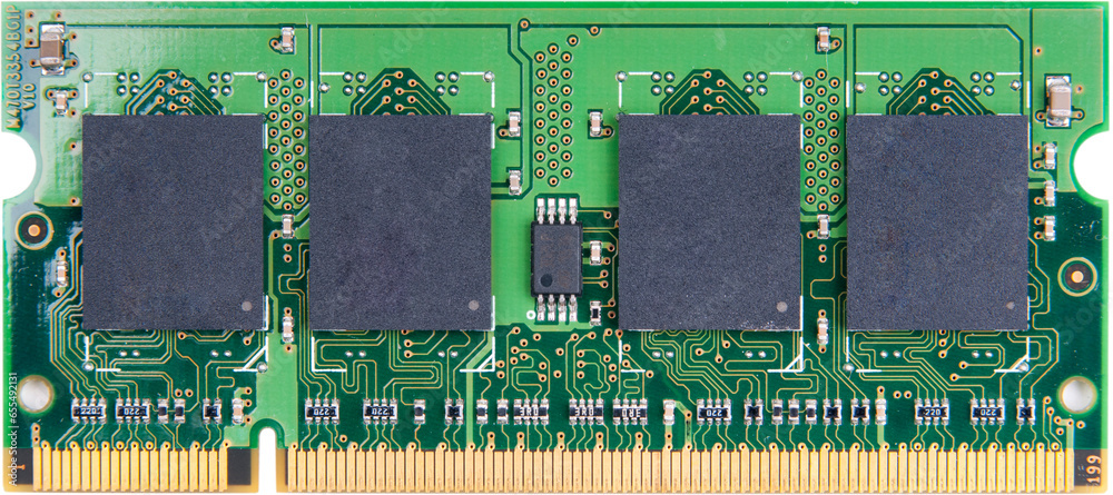 Detail of a module of RAM (Random Access Memory) chip Stock Photo ...