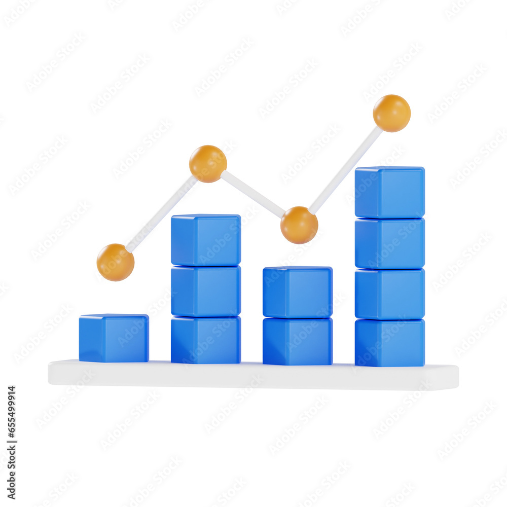 analytics growth 3d. High quality render. Data analysis 3d render set ...