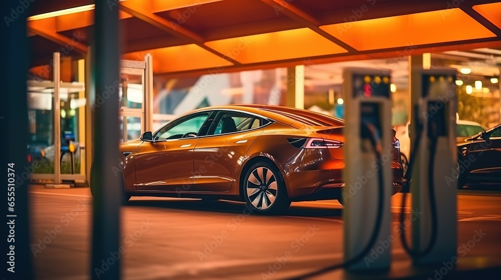 EV electronic vehicle electric hybrid car power charging station with ...