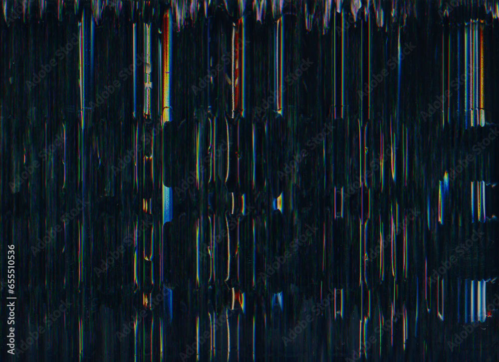 Noise overlay. Analog glitch texture. Damaged VHS tape. Blue orange ...